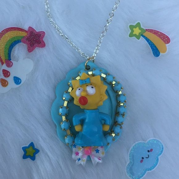 niftyvintagenecklace | Jewelry | Kawaii Simpsons Necklace Maggie Baby ...